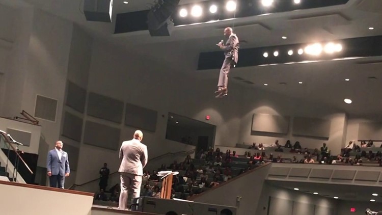 Pastor takes church service to new heights by preaching on zip line ...