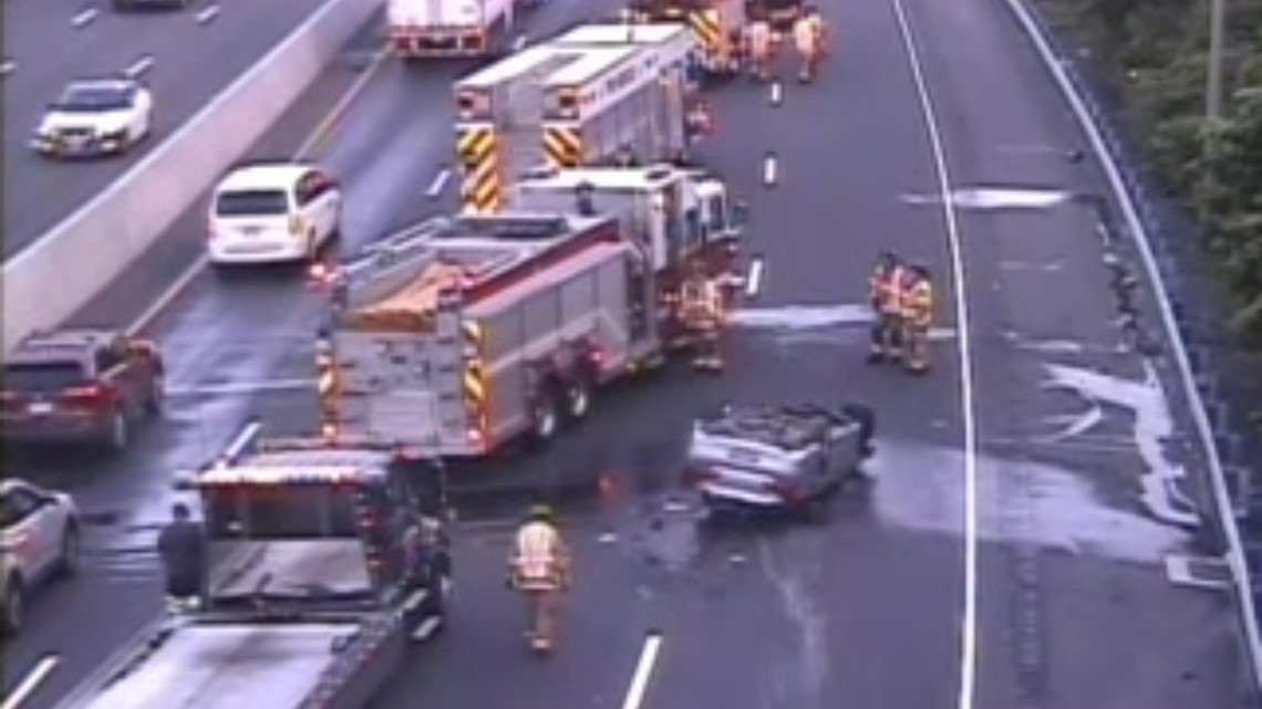 Crash on I-91 in Wethersfield, Connecticut leads to car flipping ...