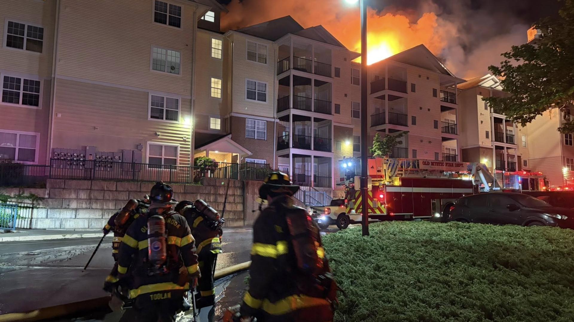 Three-alarm apartment fire draws regional response in Groton | fox61.com