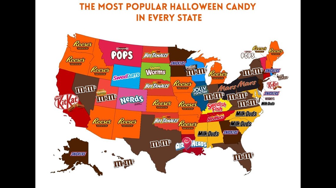 What is the most popular candy in each state? | fox61.com