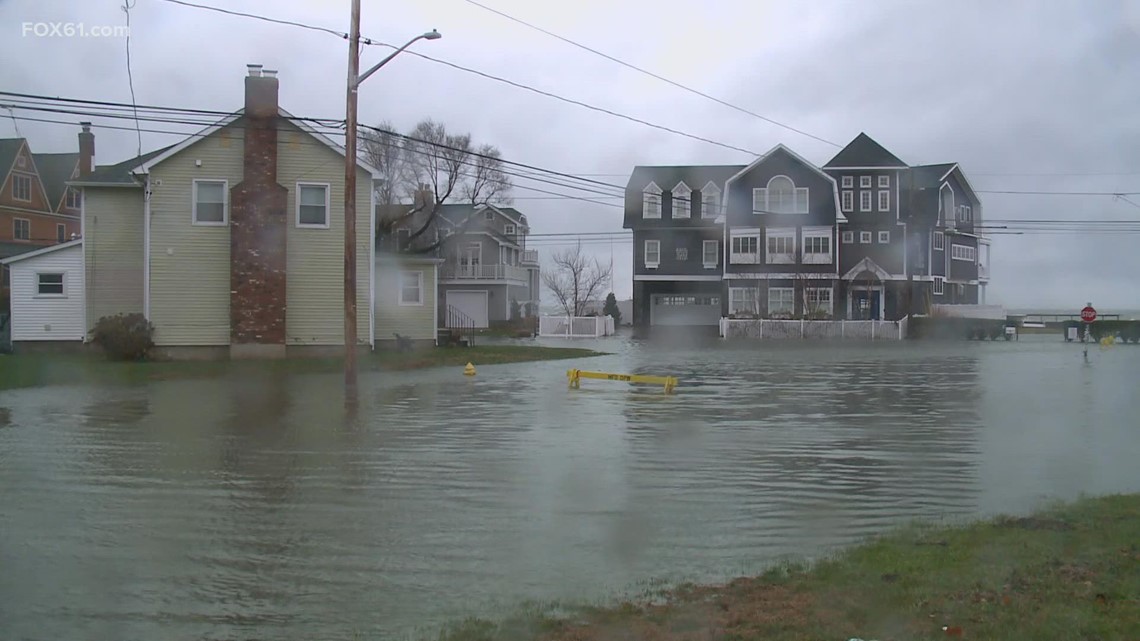 Storm alarms sound in Milford as water floods streets | fox61.com