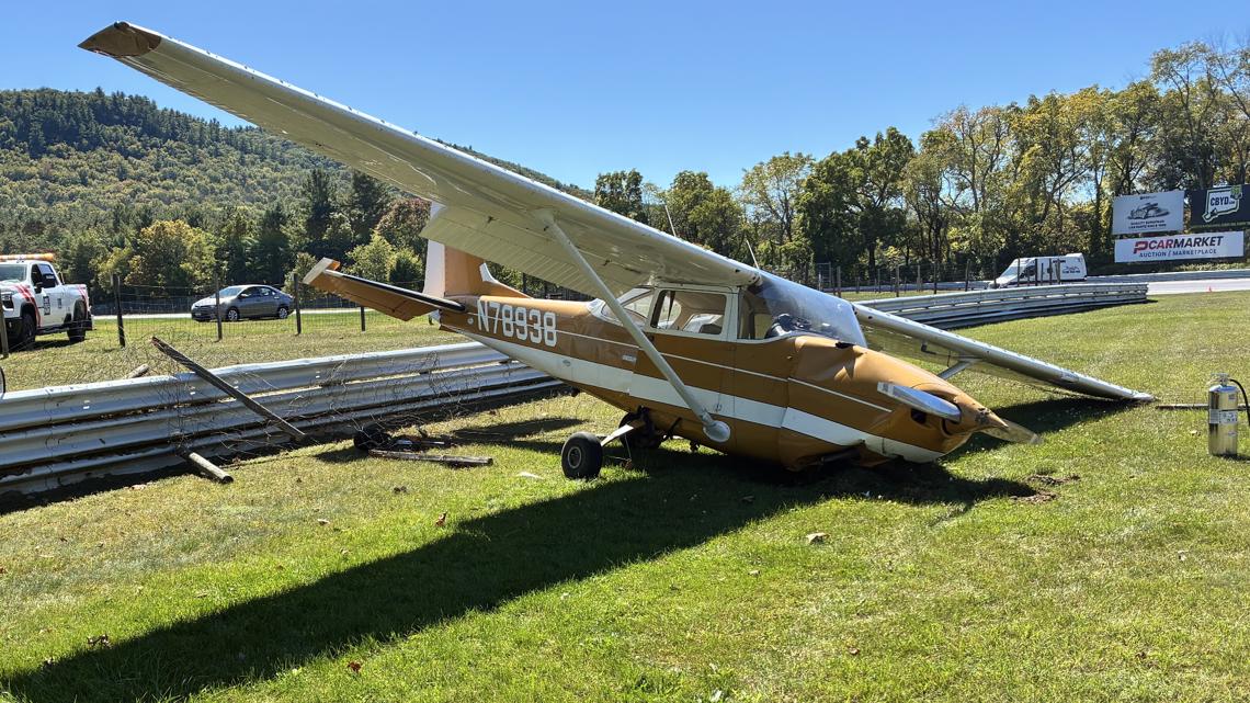 Small plane crash lands at Connecticut's Lime Rock Park racetrack ...
