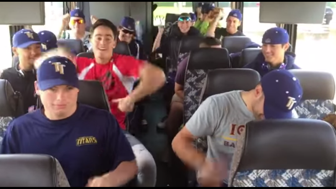 Local college baseball players pass time on the road making music video ...