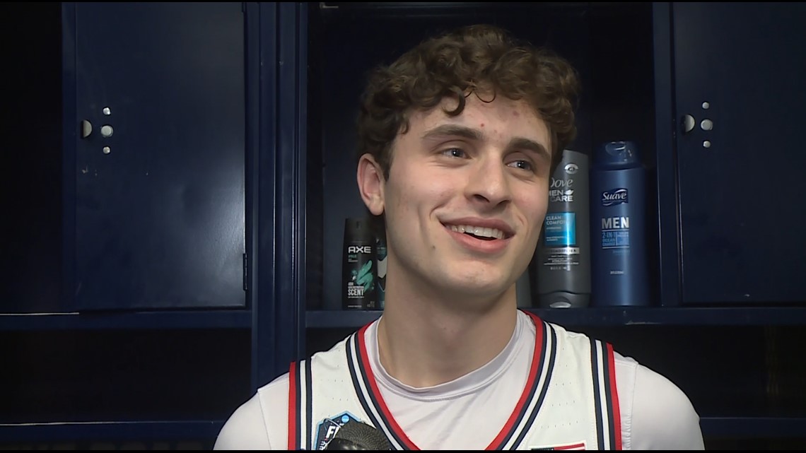 UConn's Andrew Hurley reacts to Final Four win over Miami | Full ...