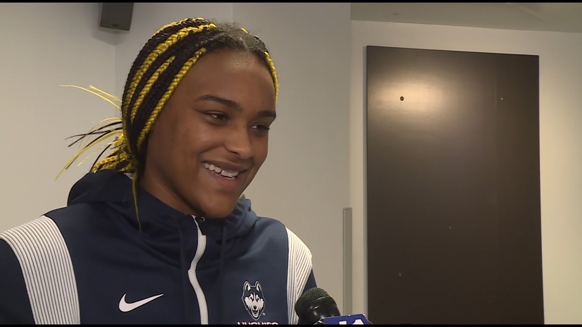UConn's Aaliyah Edwards reacts to win over Baylor | Full Interview ...