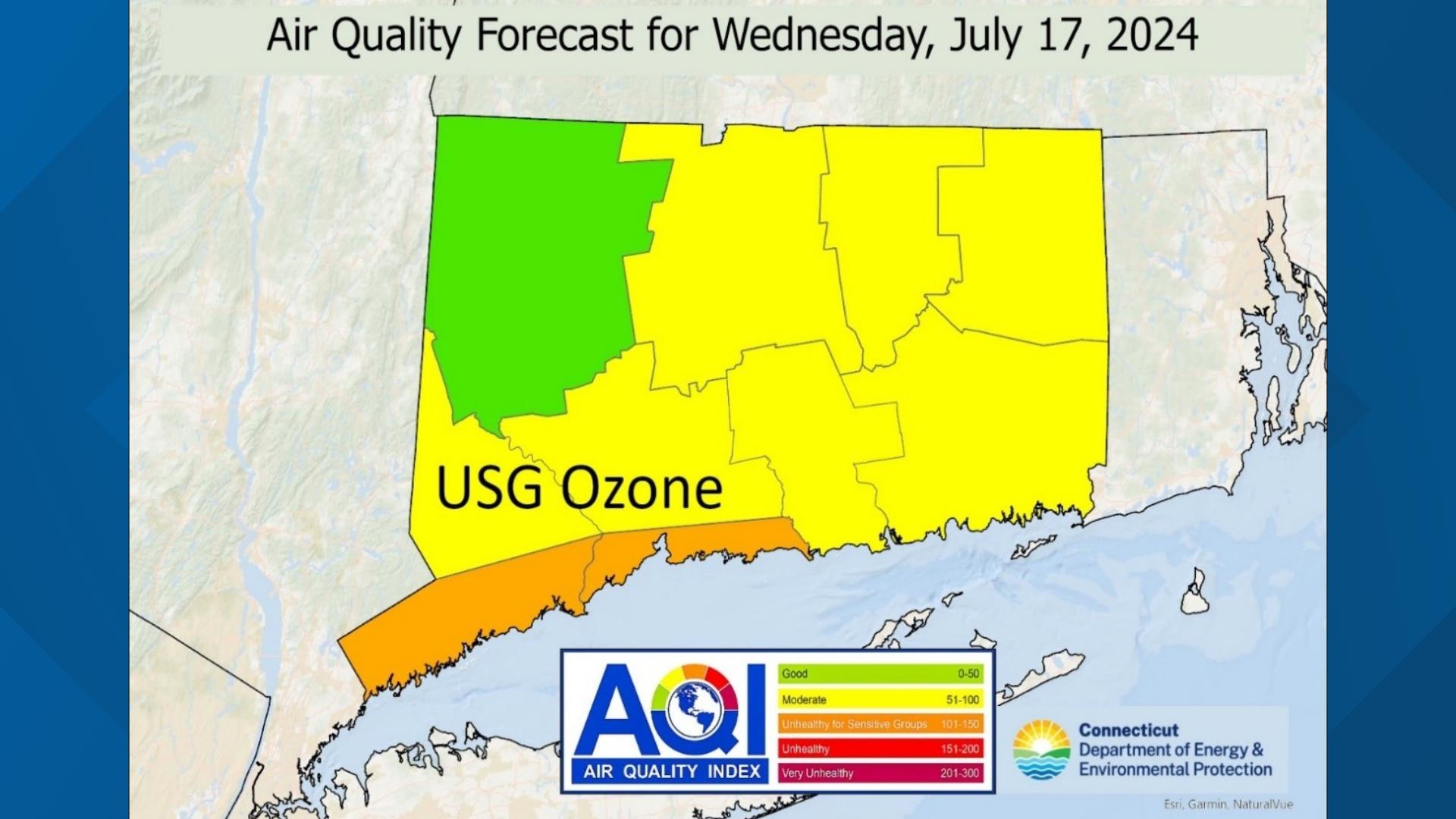 DEEP projects elevated ozone levels in Connecticut Wednesday | fox61.com