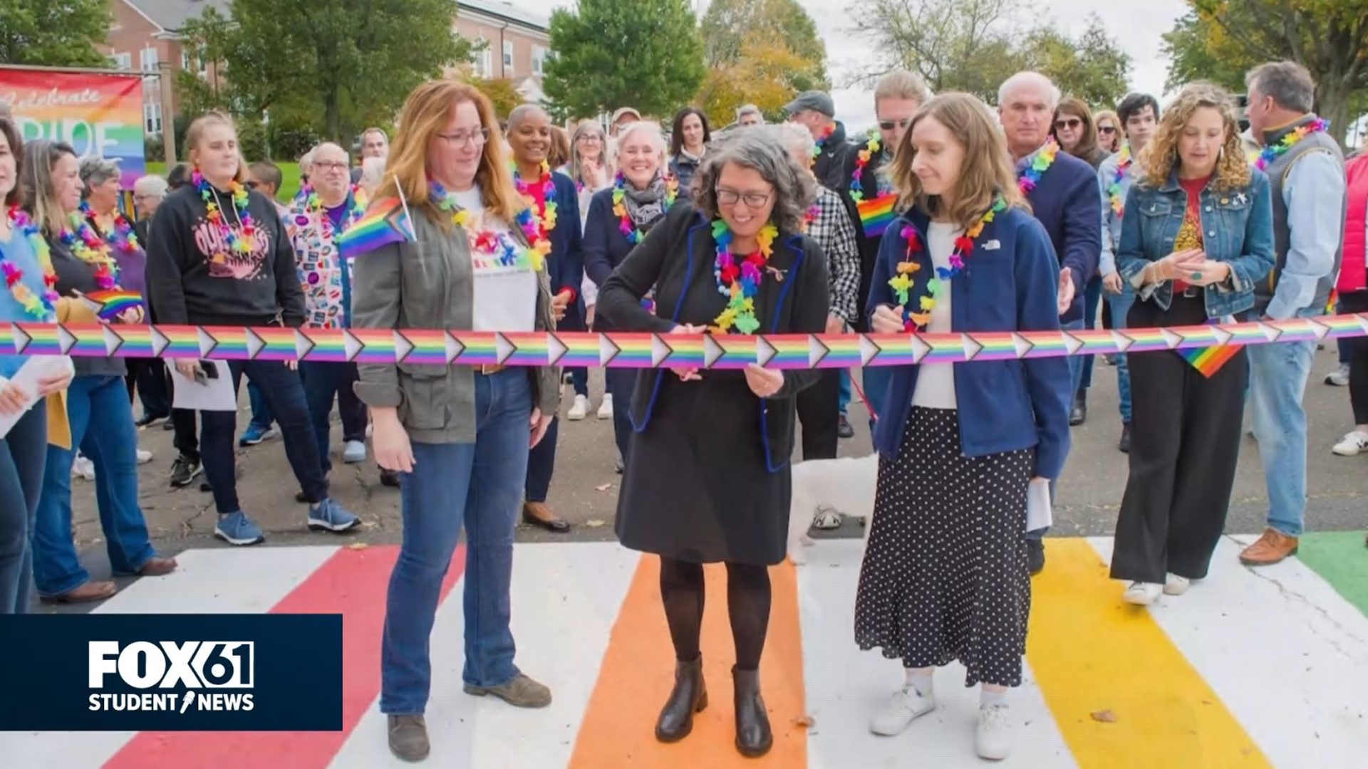 Pride Crosswalk installed in Ridgefield | fox61.com