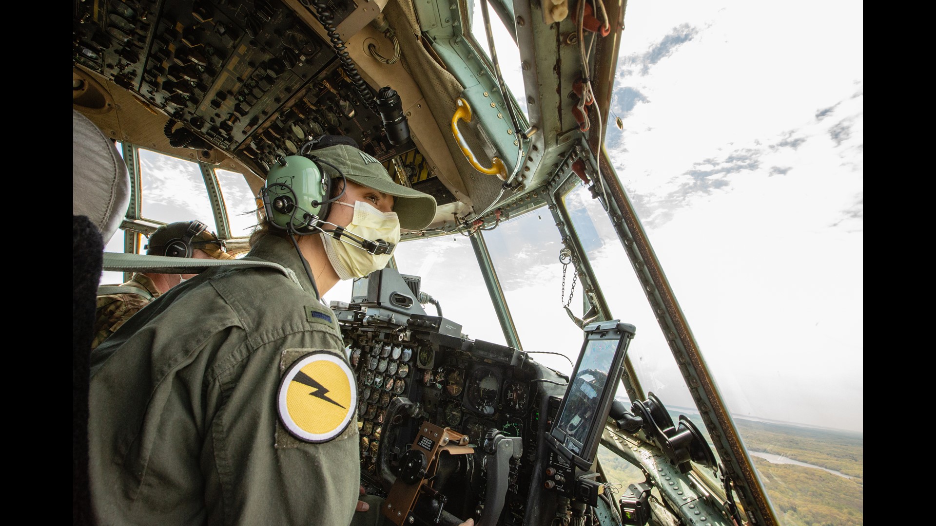 Inside the CT Air National Guard C130 that flew over the state today ...