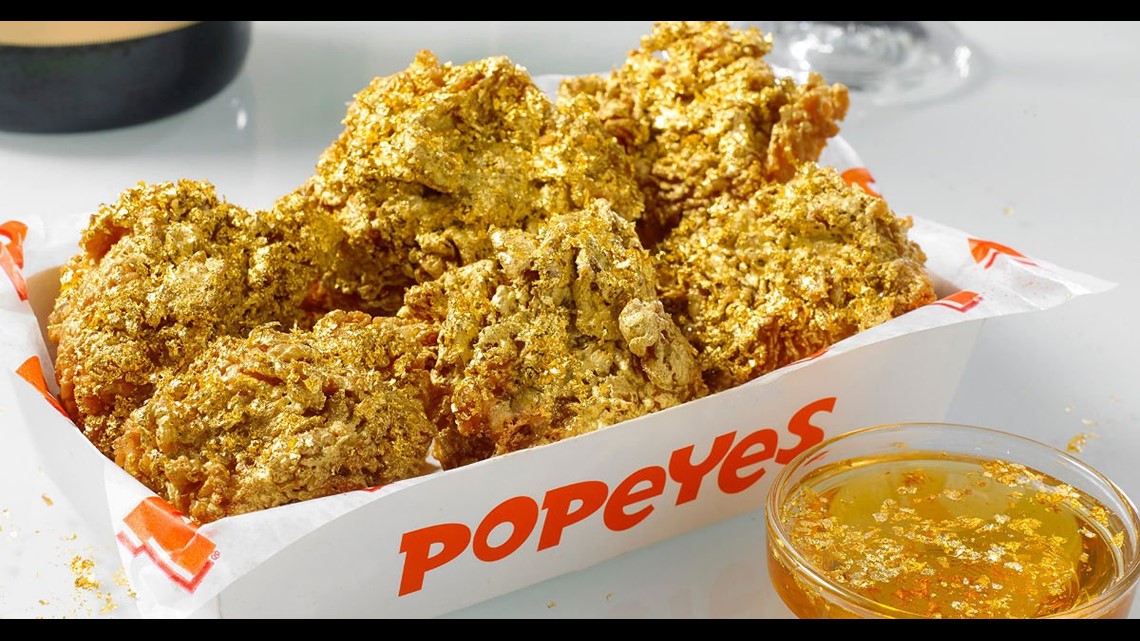 Popeyes celebrates 3,000th store with 24 Karat gold wings today | fox61.com