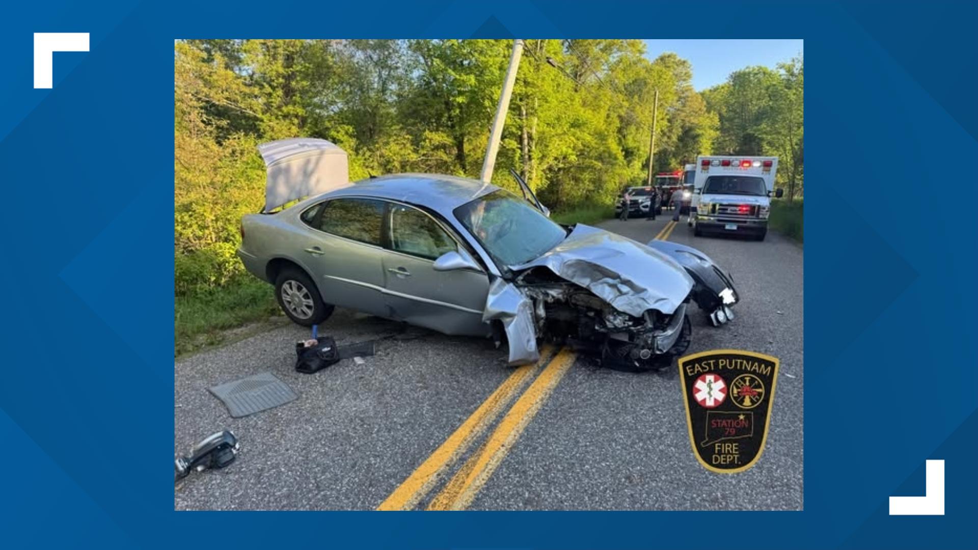 One hospitalized after car vs. pole crash in Putnam | fox61.com