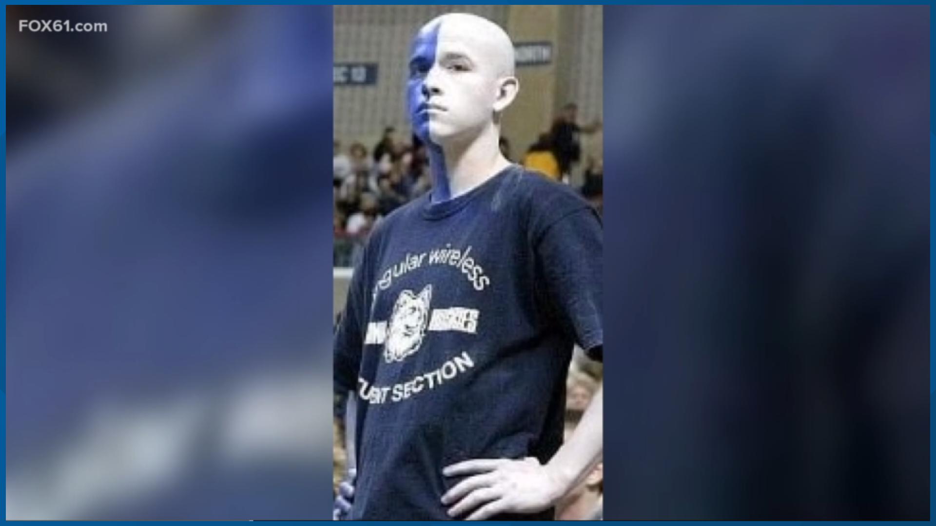 Who is the UConn fan who paints himself blue and white every game ...