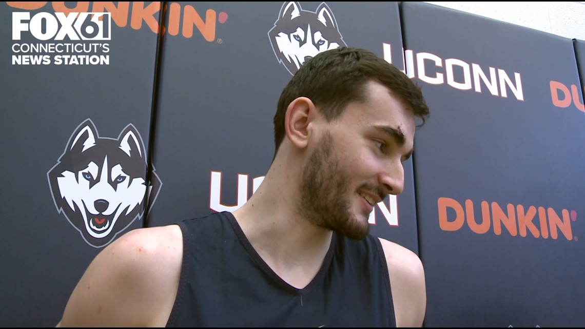 UConn's Alex Karaban speaks ahead of matchup with Georgetown | Full ...
