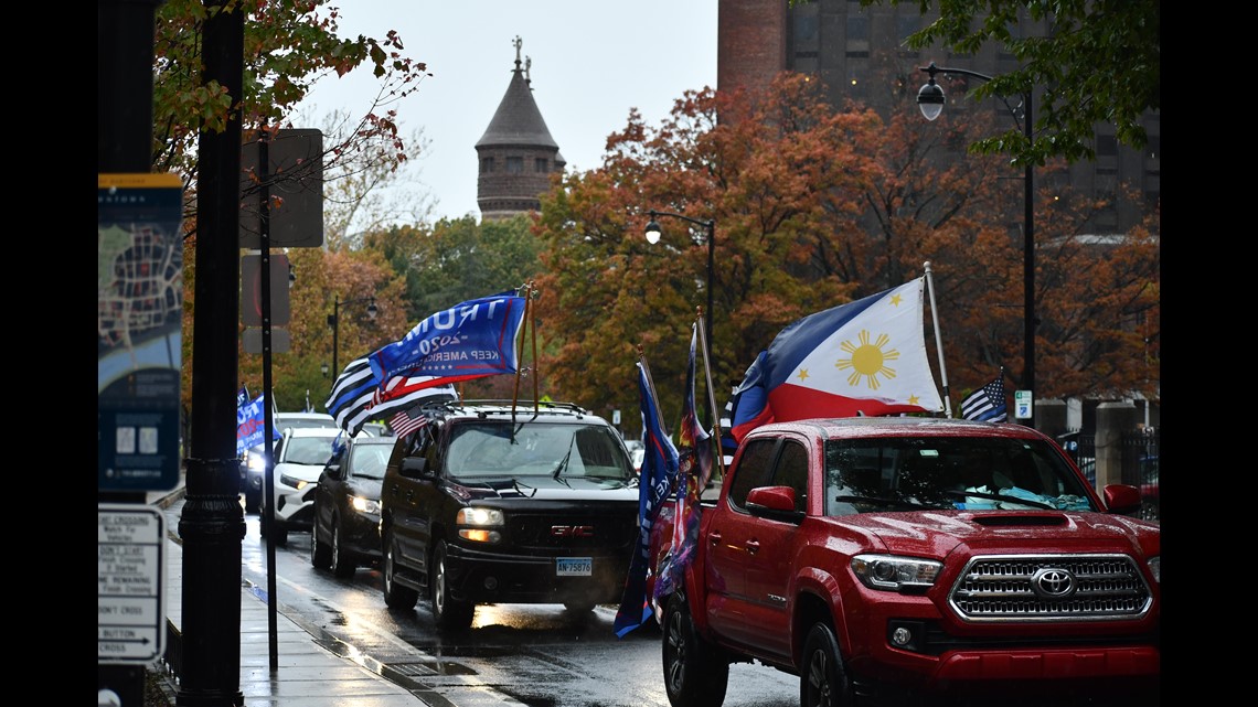 Photos: Trump car parade drives through downtown Hartford | fox61.com
