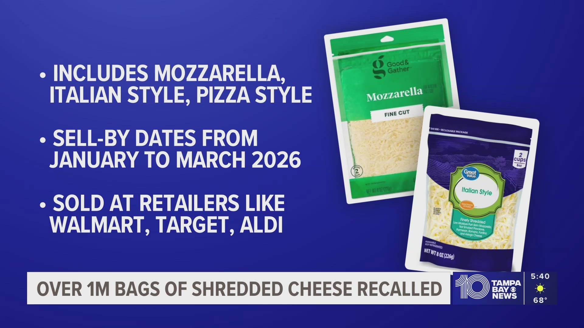 Shredded cheese recall: Check your fridge for these cheeses sold at ...