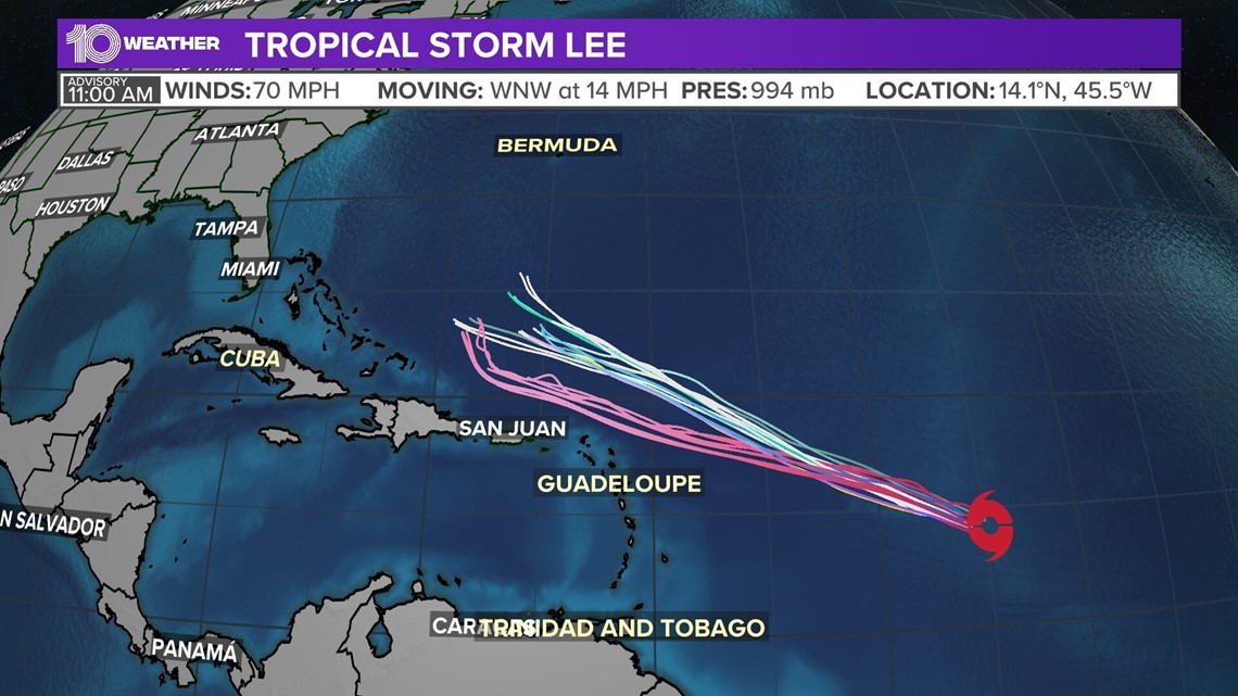 Tropical Storm Lee nears hurricane strength in the Atlantic | wthr.com