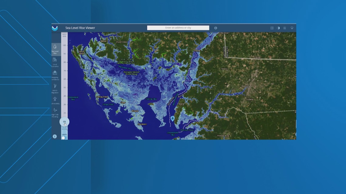 Interactive NOAA mapping makes predicts flooding in Maryland | fox43.com
