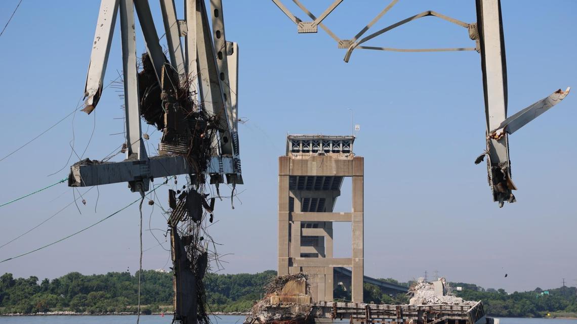 Final large steel truss removed from Port of Baltimore | fox43.com