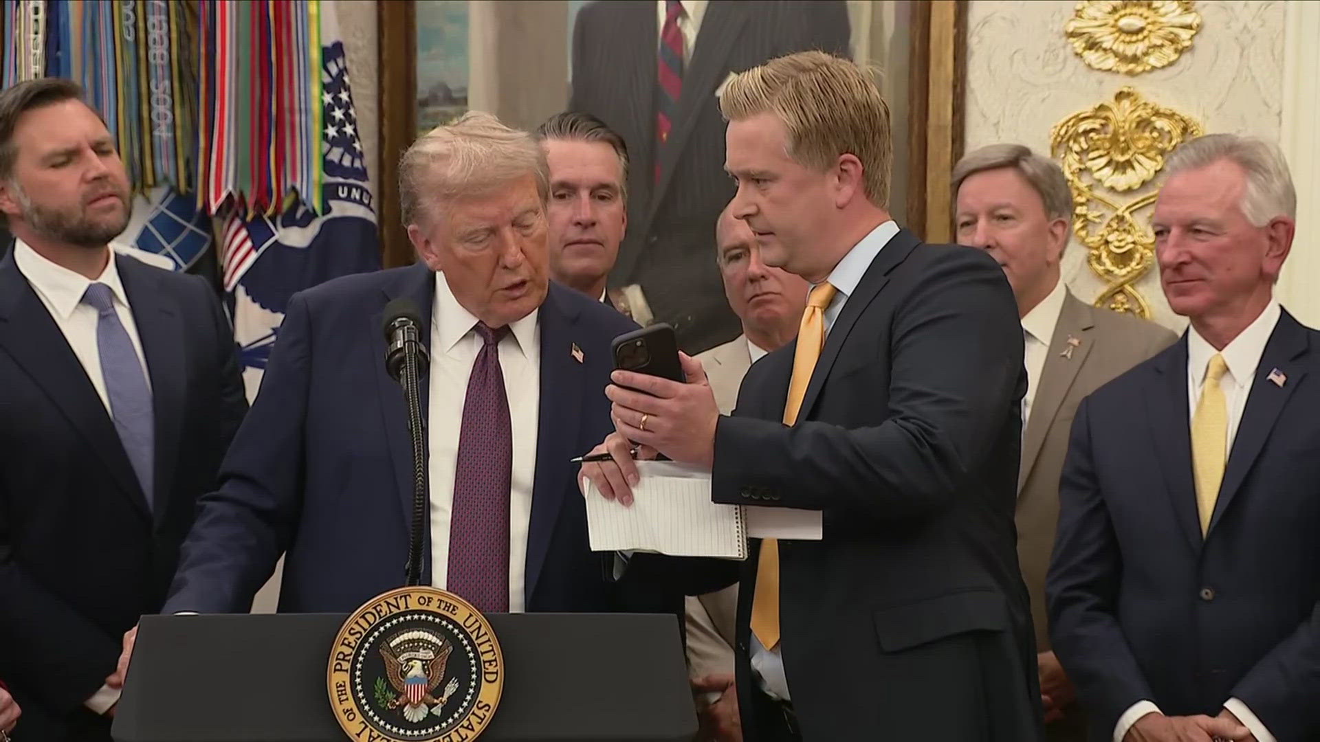 Trump addresses video of objects being thrown from White House windows ...