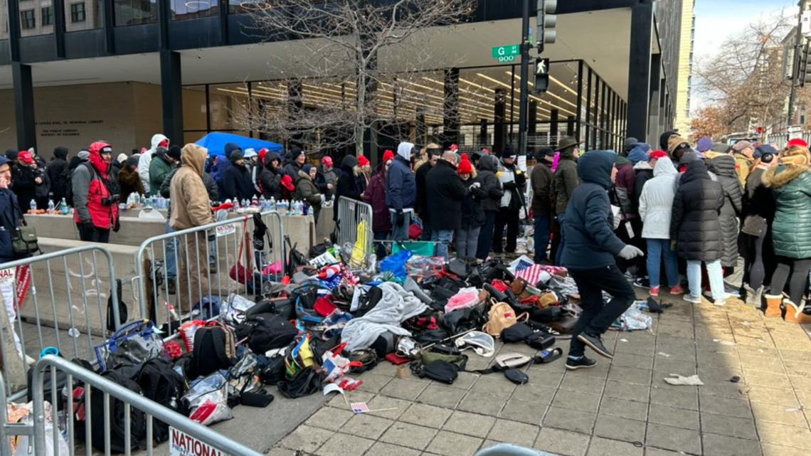 PHOTOS: Abandoned bags outside Capital One Arena on Inauguration Day ...