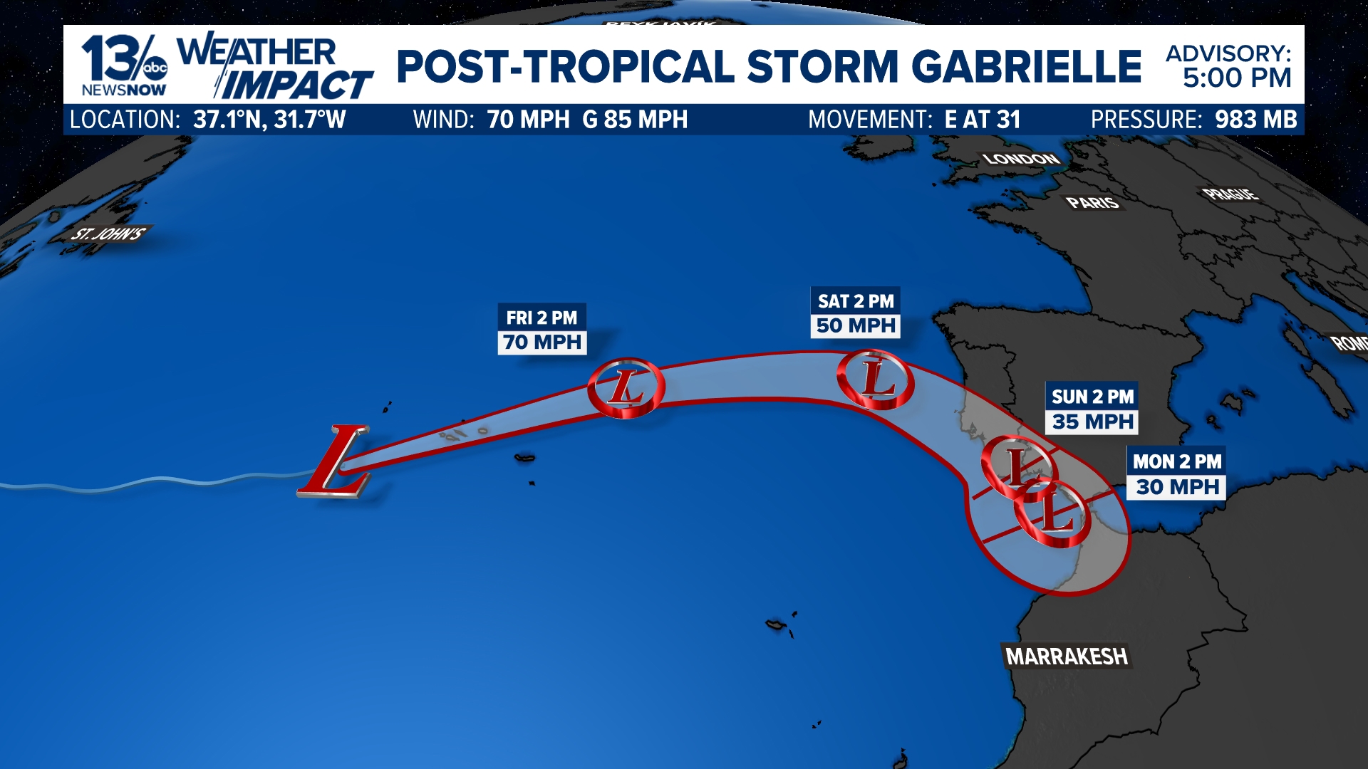 Major Hurricane Gabrielle intensifies near Bermuda | wnep.com