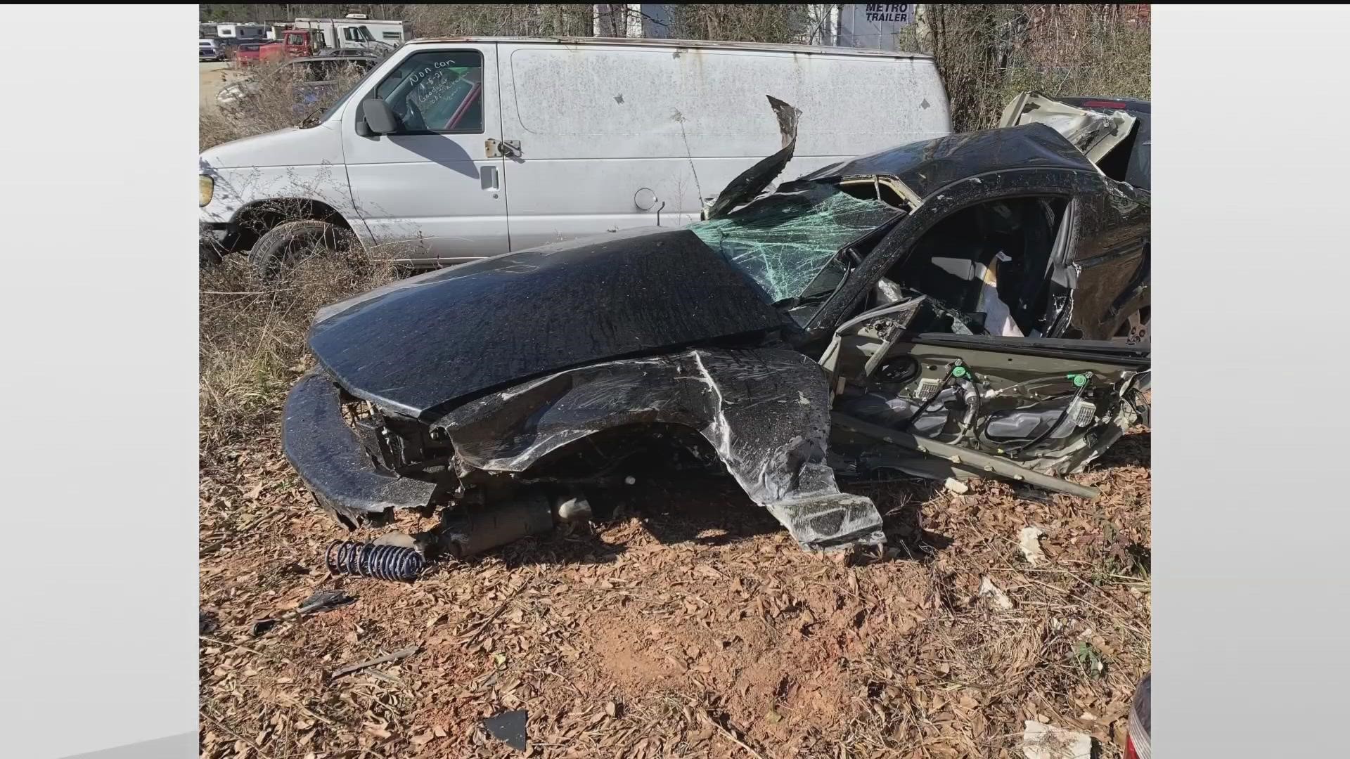 First responder survives crash accelerator gets stuck in Newnan | wthr.com