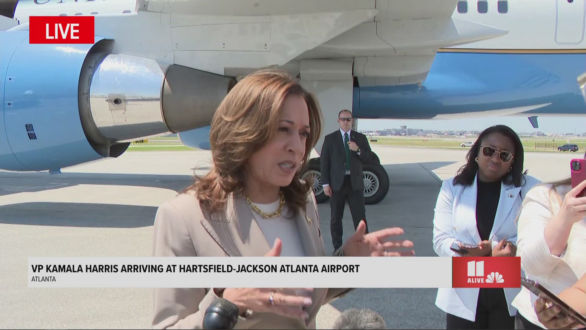Kamala Harris talks bump stocks after Atlanta arrival | rocketcitynow.com