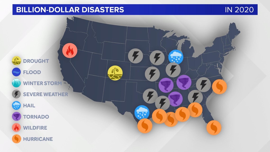 A Record Number of Billion Dollar Disasters in U.S. in 2020 ...