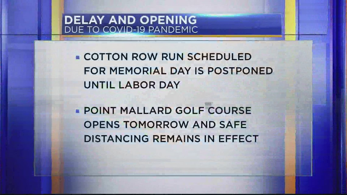 Cotton Row Run rescheduled and part of Point Mallard to reopen ...