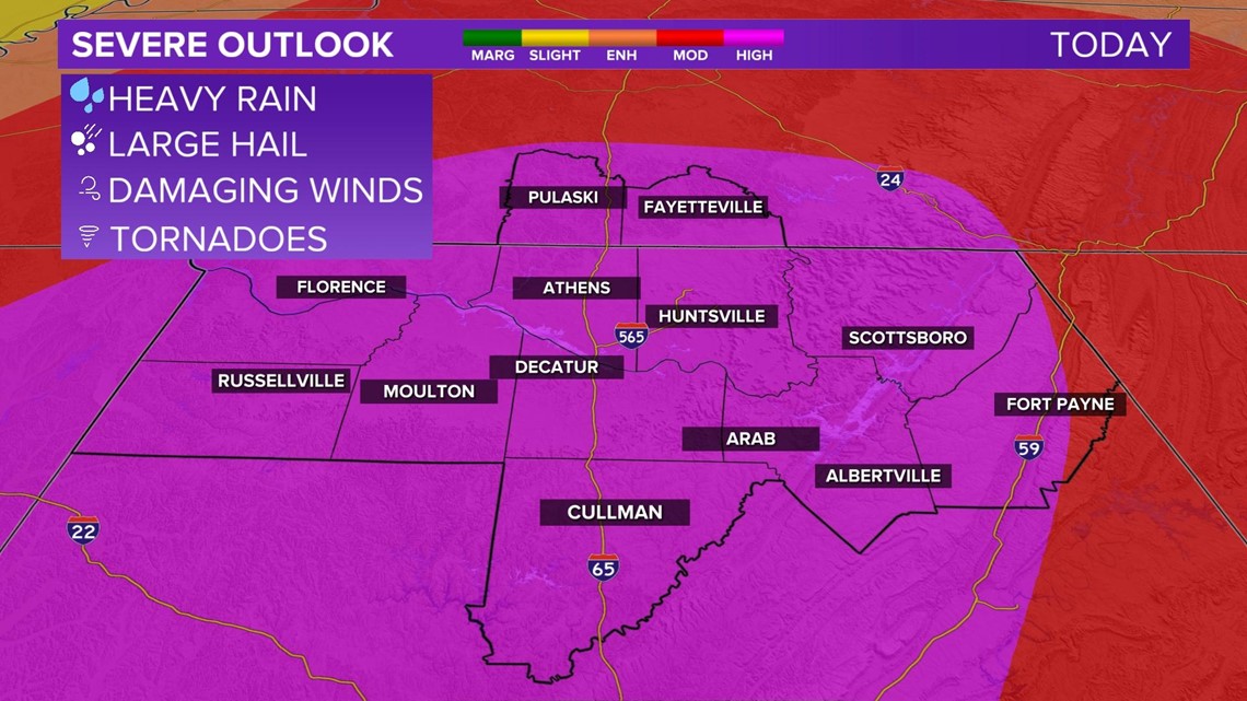Today's Severe Weather Potential | rocketcitynow.com