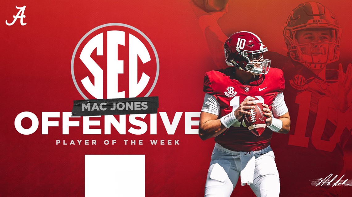 Mac Jones earns SEC Co-Offensive Player of the Week Award ...