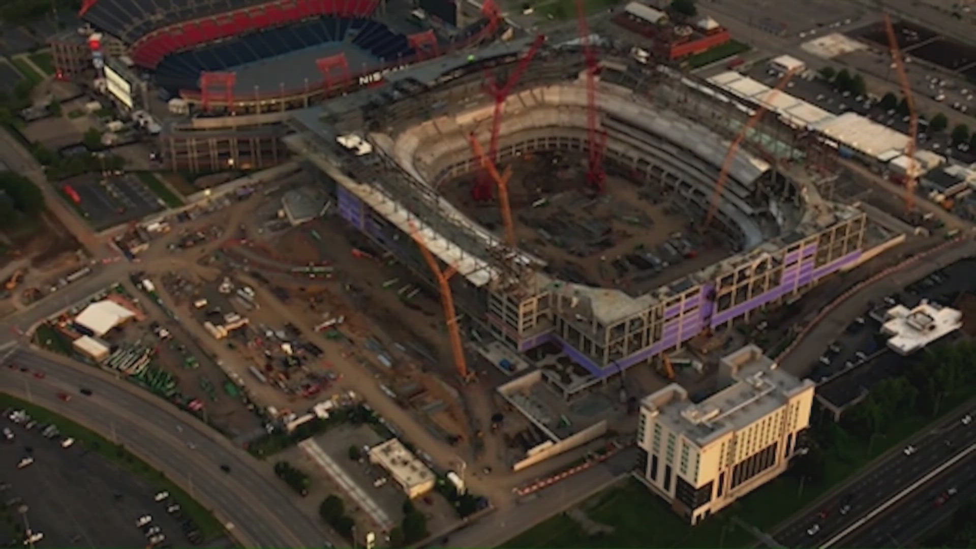 New enclosed Titans stadium construction reaches halfway point ...