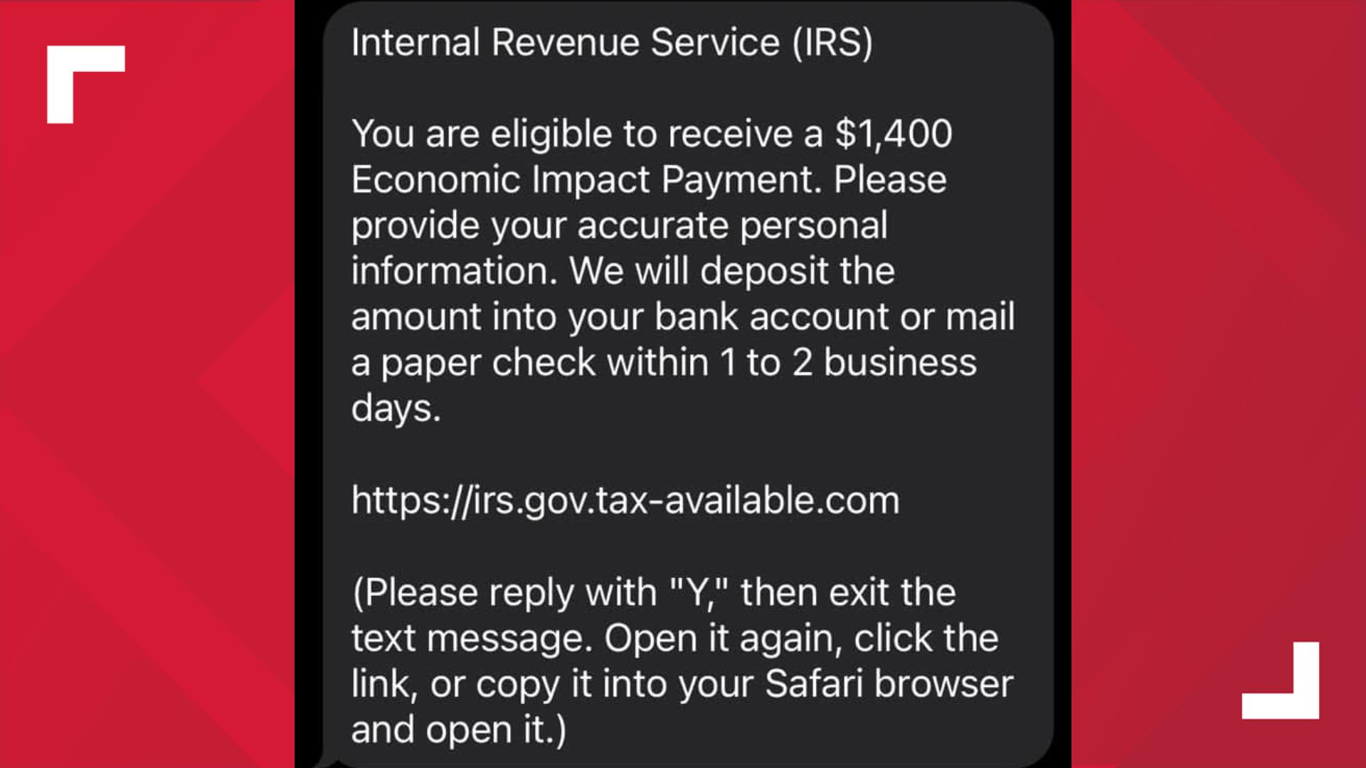 IRS scam alert: Fake stimulus texts aim to steal taxpayer info ...