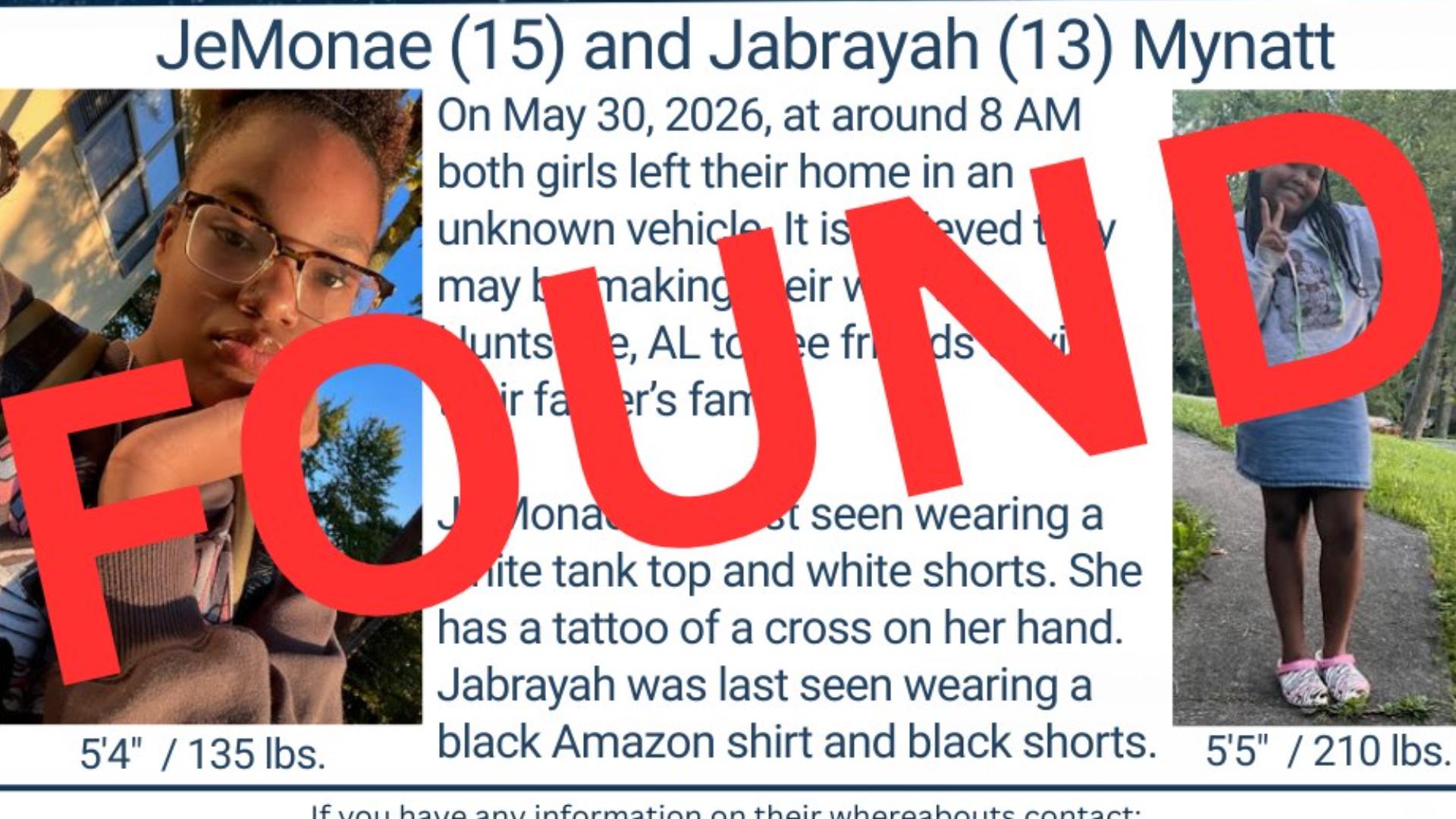 Two missing teens found safe after search in Huntsville area ...