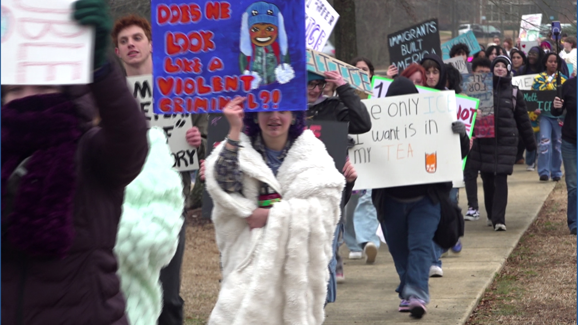 James Clemens High School students march in opposition to ICE ...