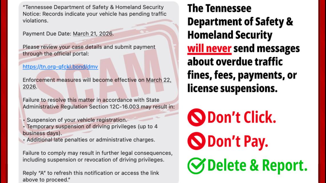 Tennessee residents warned about new text message scam | rocketcitynow.com