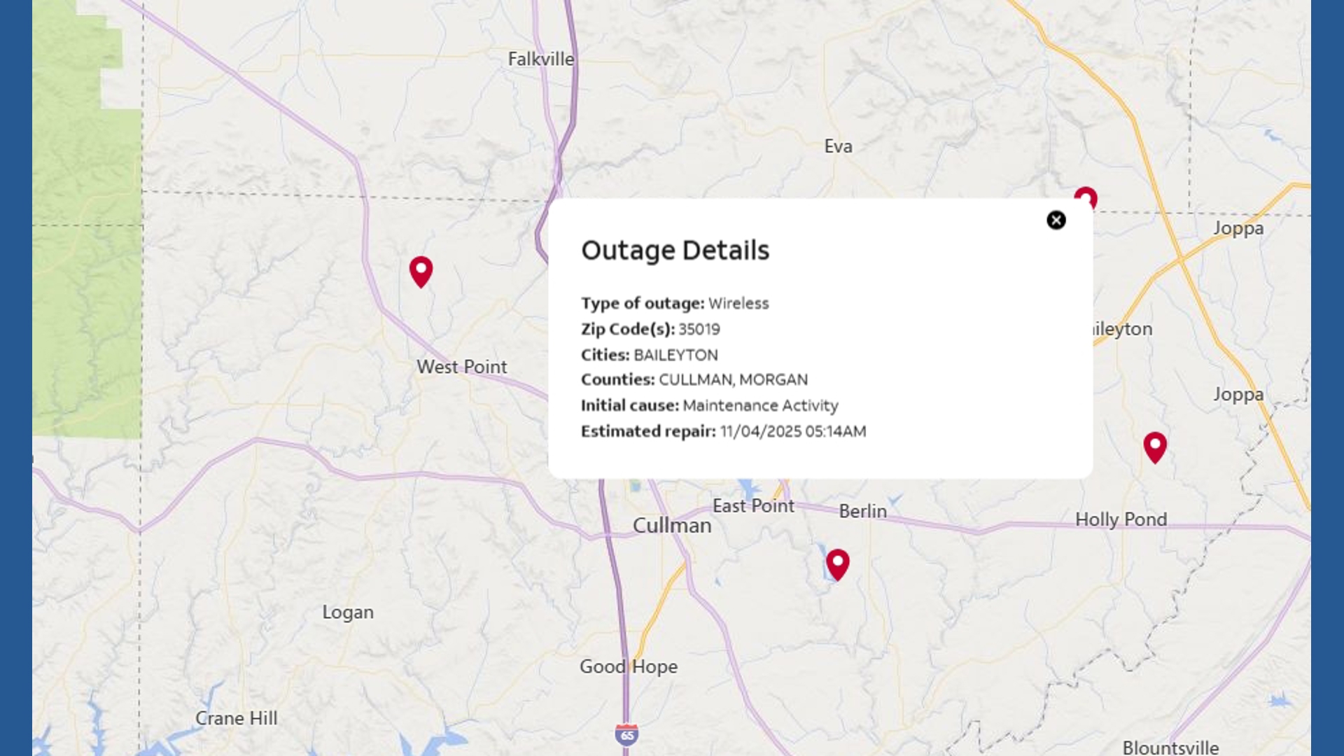 Fiber optic line cut disrupts cell phone service in northern Alabama ...