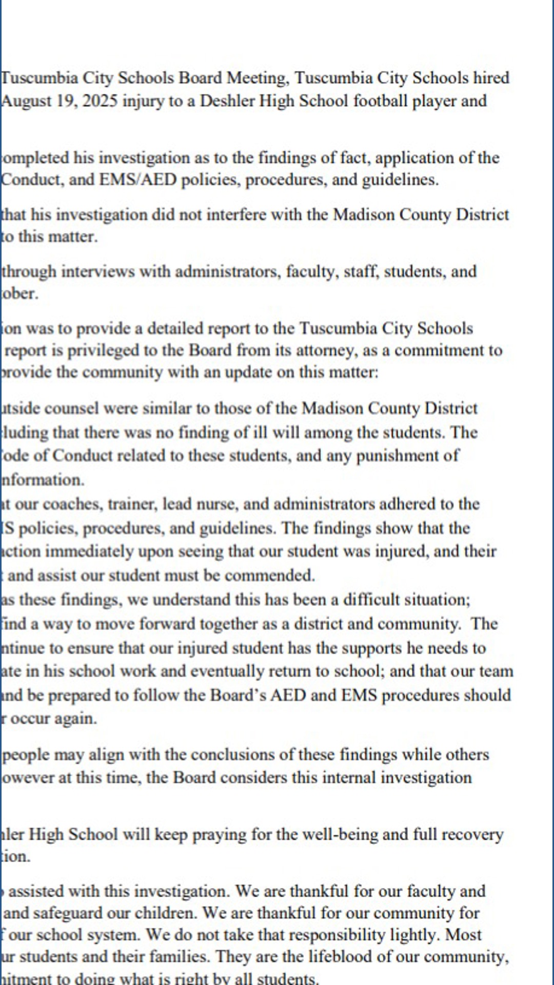 Community reacts to Tuscumbia City Schools update: Coaches commended ...