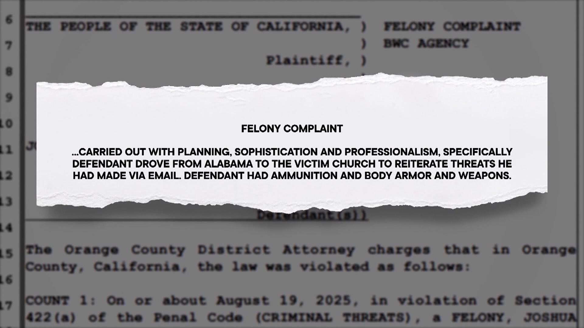 Man from Alabama arrested in Southern California after making church ...