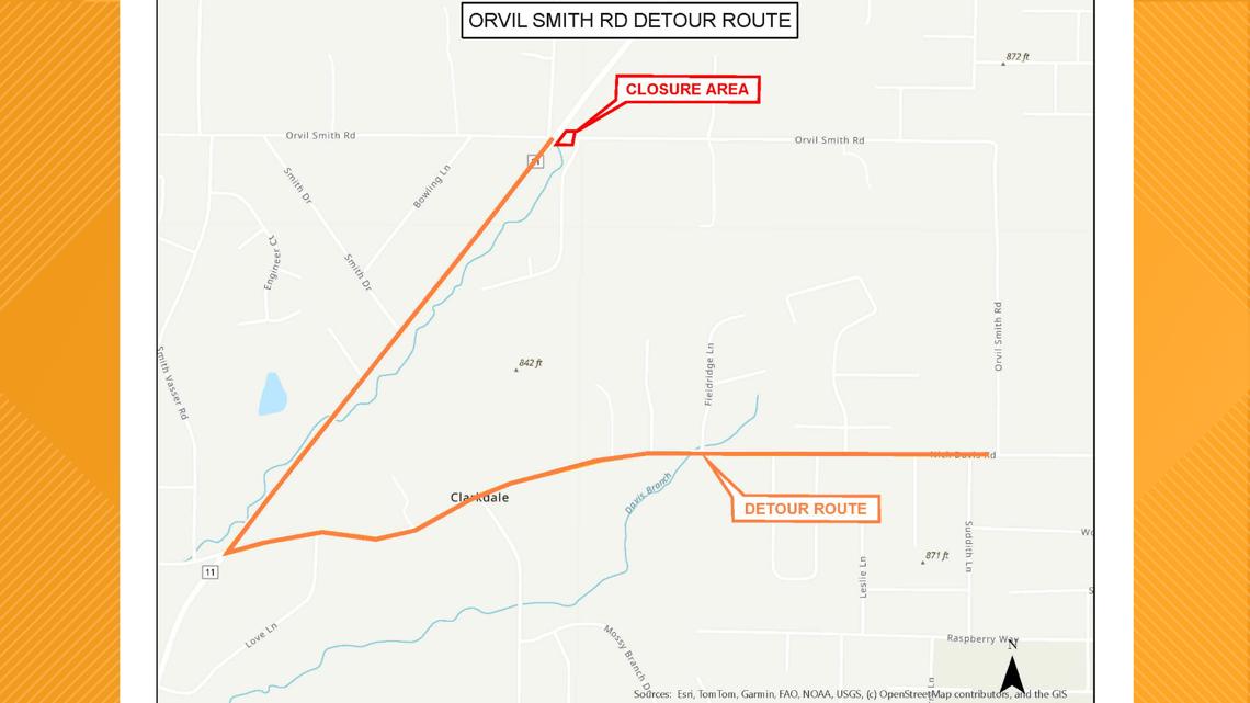 Culvert replacement will close part of Orvil Smith Road for about 4 ...