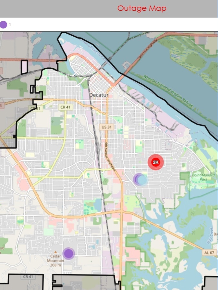Decatur Utilities reports outages affecting 2,500 customers ...