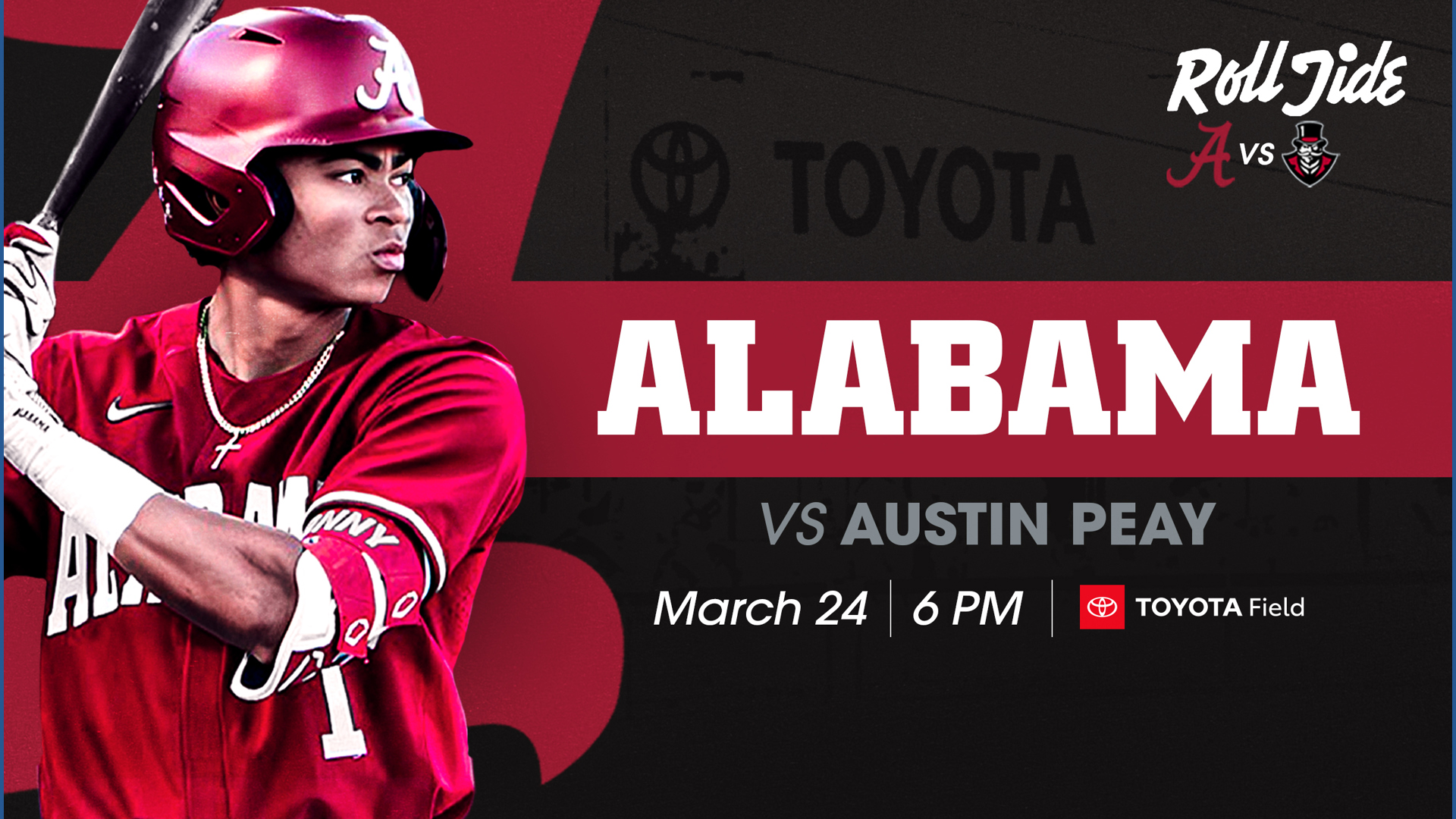 Crimson Tide back at Toyota Field March 24 against Austin Peay ...