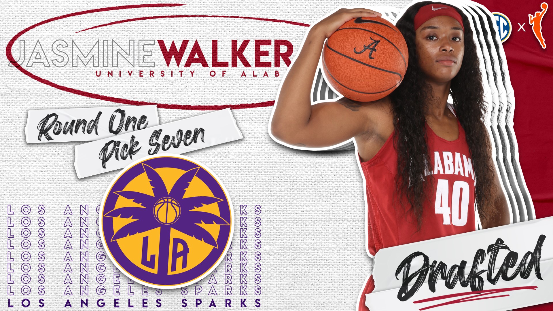L.A. Sparks draft Jasmine Walker 7th overall in WNBA Draft ...