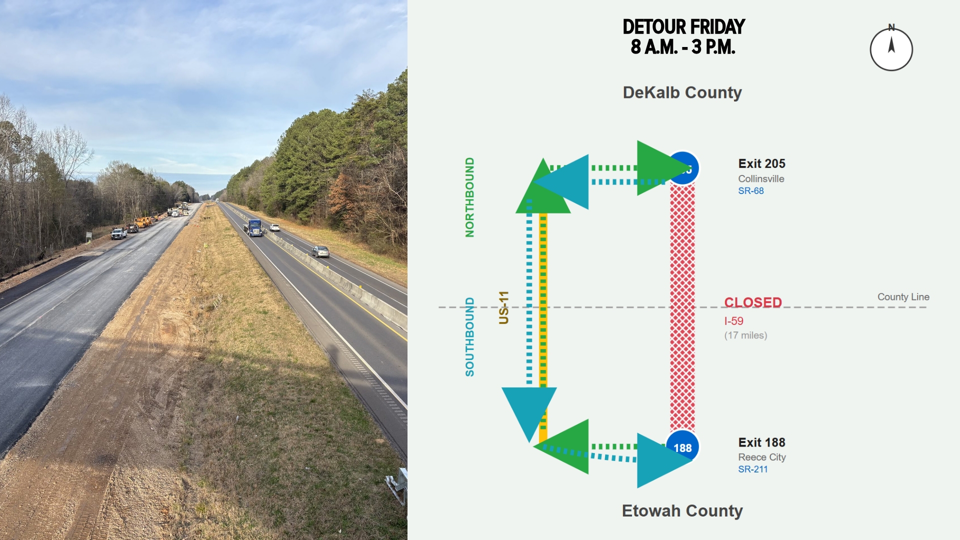 I-59 in Etowah and DeKalb to close Friday for urgent repair work ...