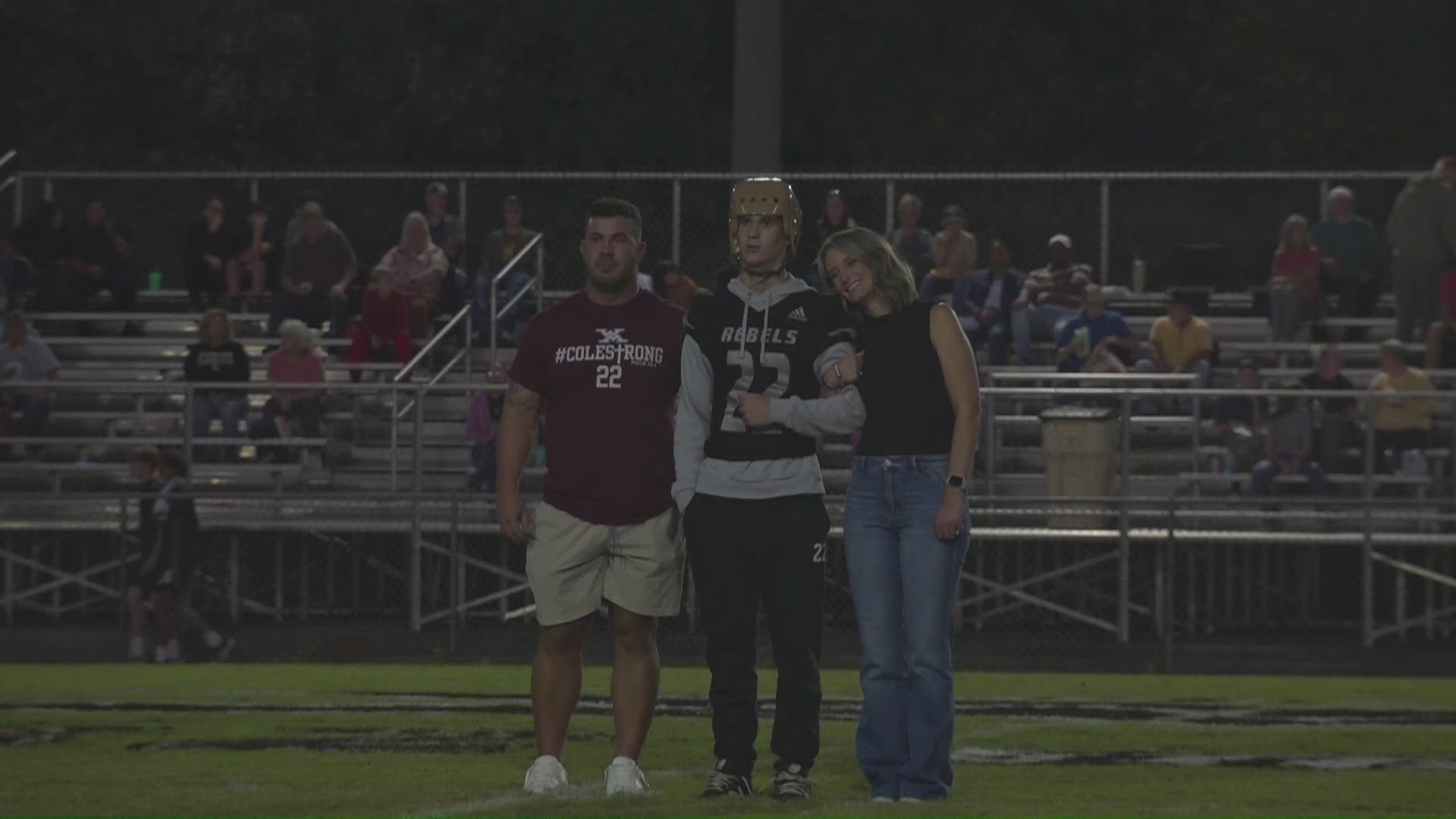 Injured football player, Cole Thorn, returns for Senior Night at West ...