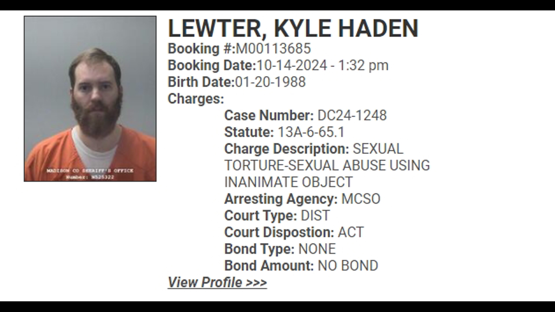 Lewter back at Madison County jail; due back in court Thursday ...