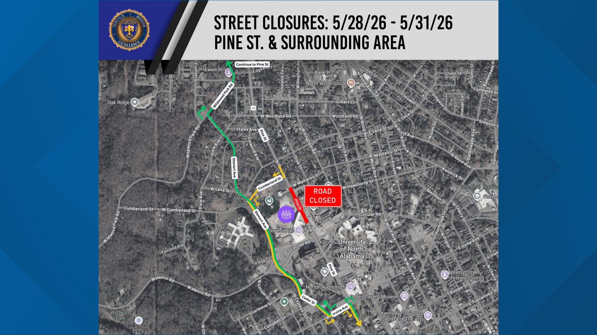 Florence Police announce Pine Street closure May 28-31; detours in ...