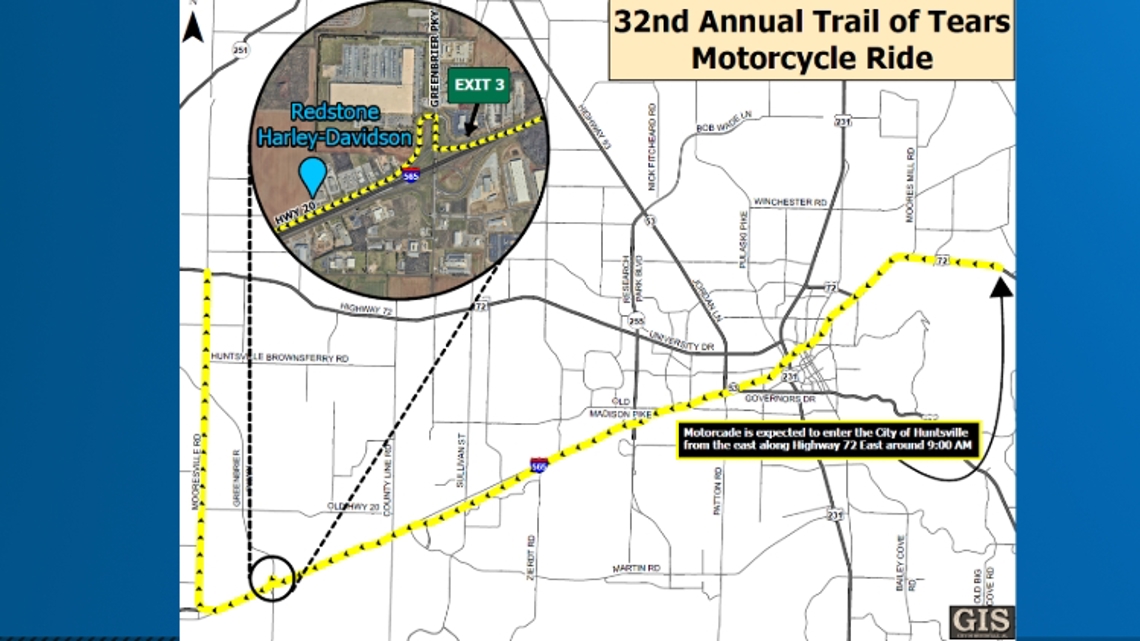 Trail of Tears Commemorative Ride set to impact Huntsville traffic ...