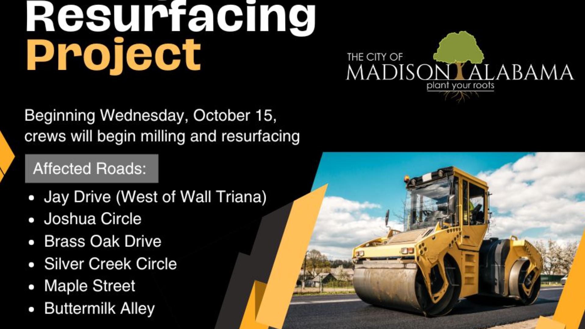 Madison street resurfacing project set for October 15 start ...