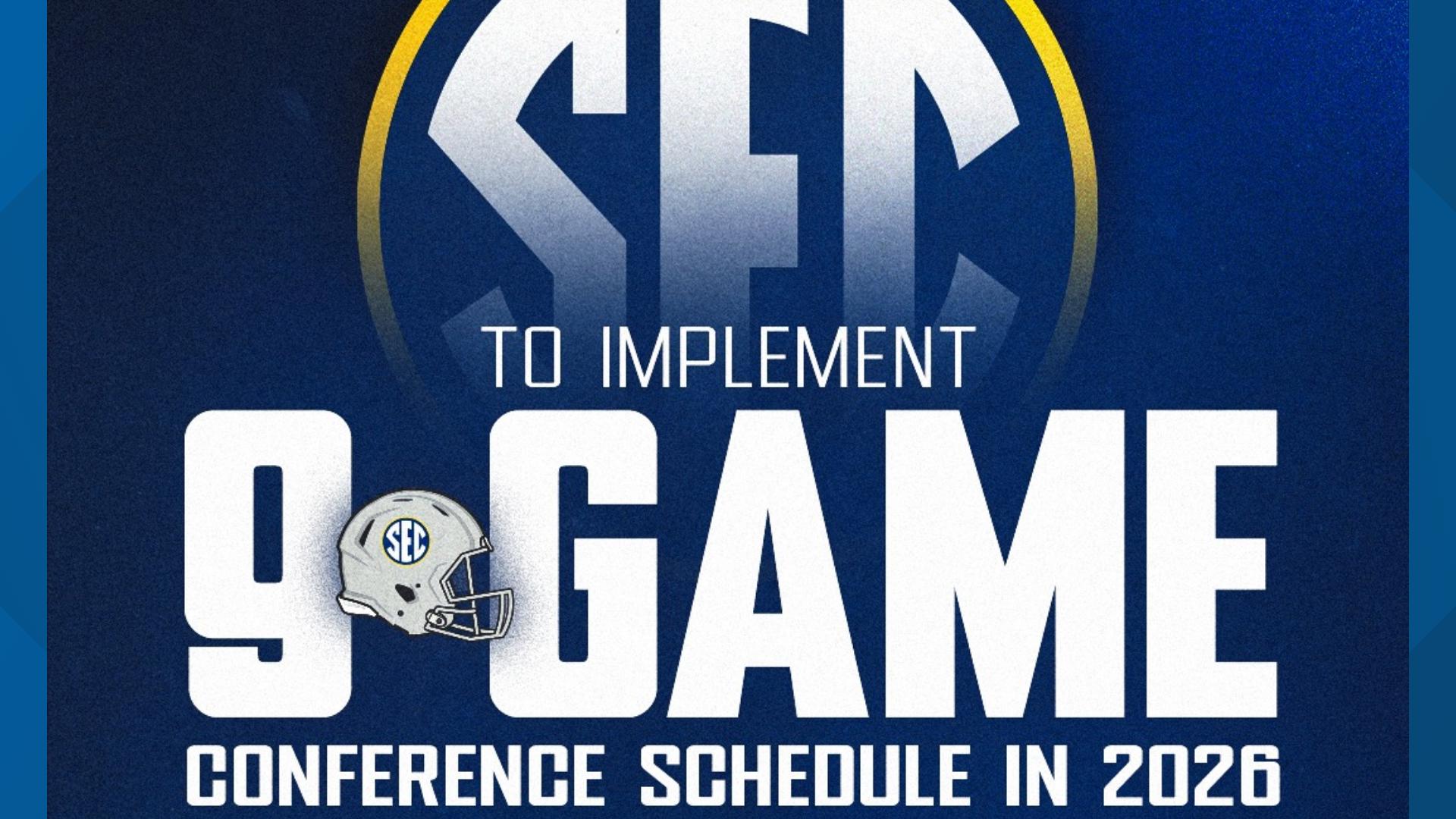SEC adopts nine-game schedule for 2026 season | rocketcitynow.com