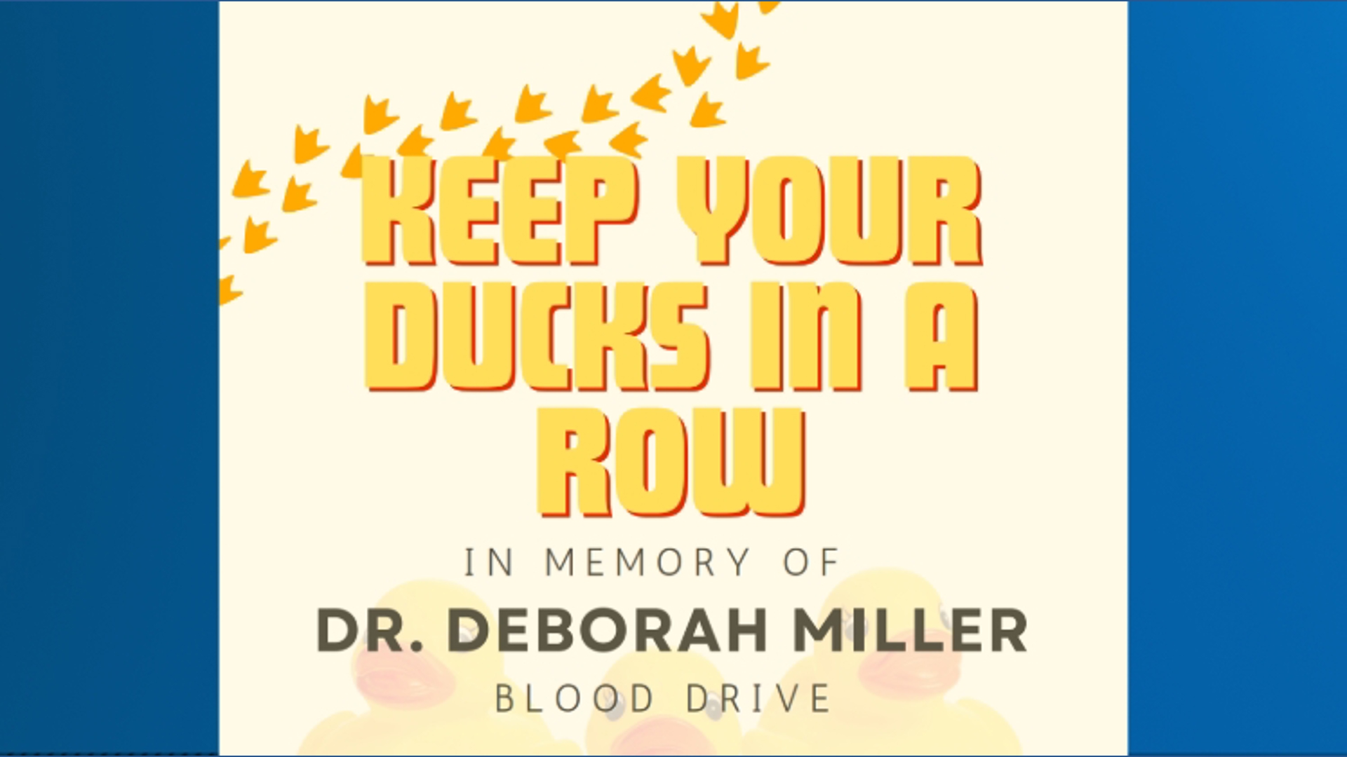 'Keep Your Ducks in a Row' blood drive honors Dr. Miller ...